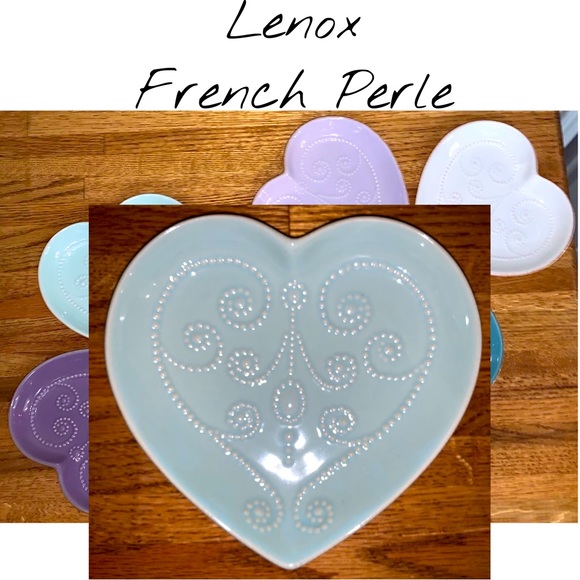 Lenox | Dining | Lenox French Perle Heart Dish Ice Blue Light Blue ...